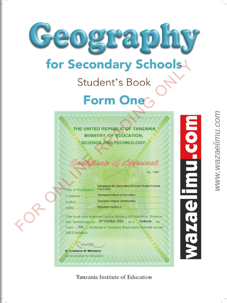 GEOGRAPHY F1 New - WazaElimu.com | PDF