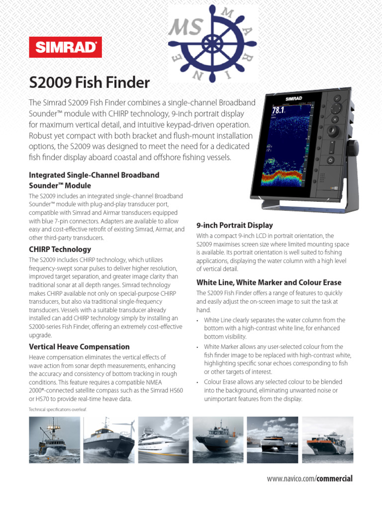 Simrad S2009 Echosounder Flyer | PDF | Sonar