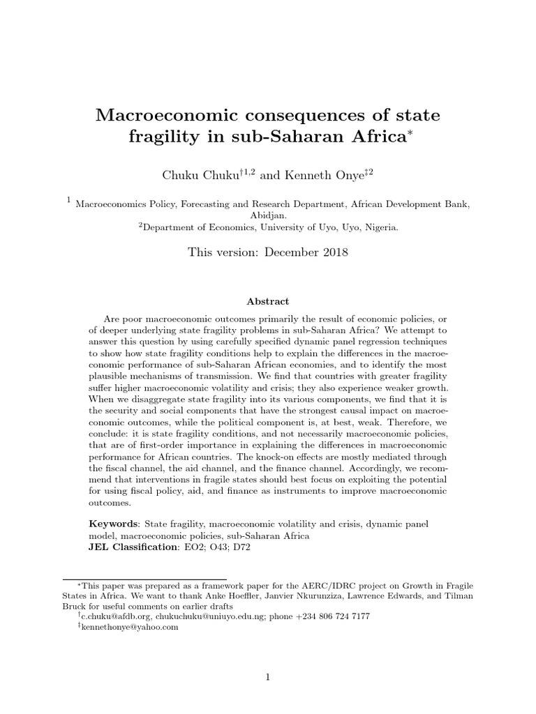 state_fragility_paper_AFDB_V3 | PDF | Macroeconomics | Economic Growth