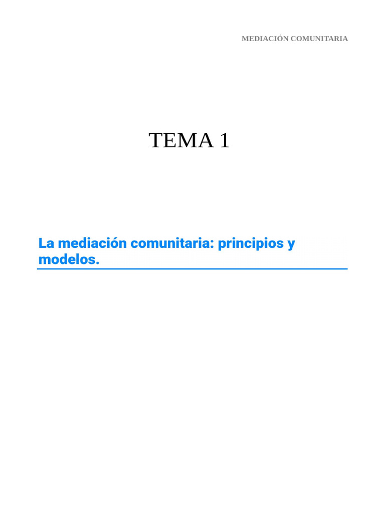La_mediación_comunitaria__principios_y_modelos. | PDF