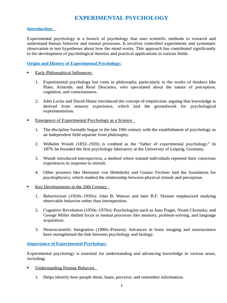 Understanding Experimental Psychology | PDF | Validity (Statistics ...
