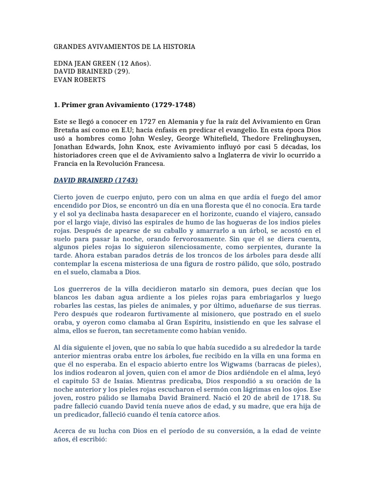 Grandes Avivamientos de La Historia | PDF | Oración | Cristo (título)