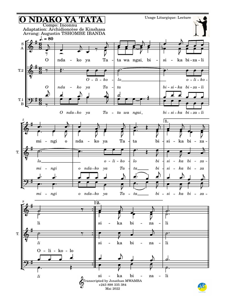 O_NDAKO_YA_TATA Arrang Augustin TSHOMBE IBANDA | PDF