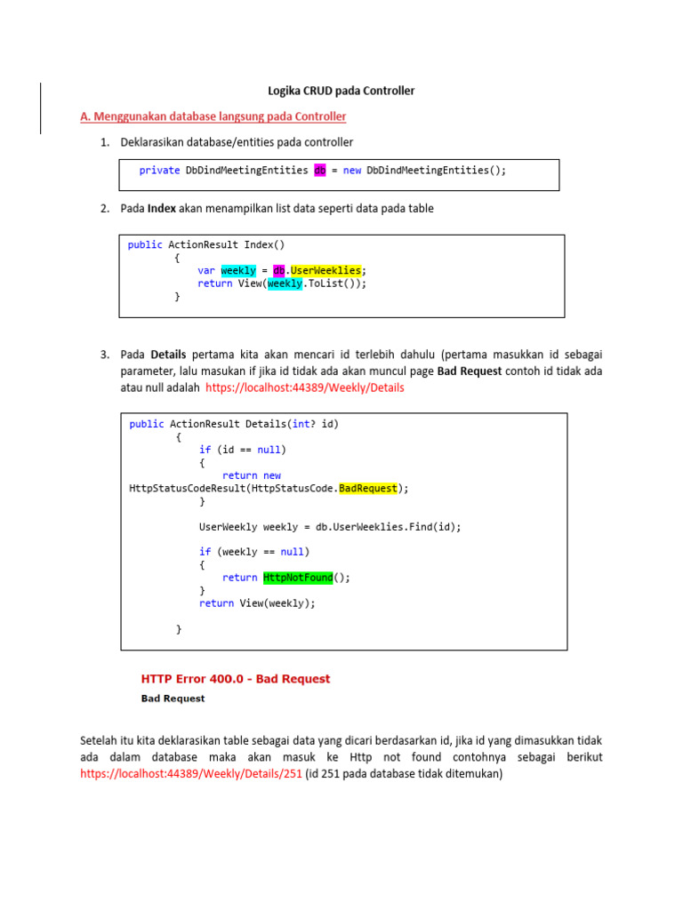CRUD 1 (Tanpa View Model) | PDF