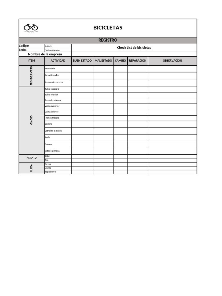 Check List Bicicleta | PDF