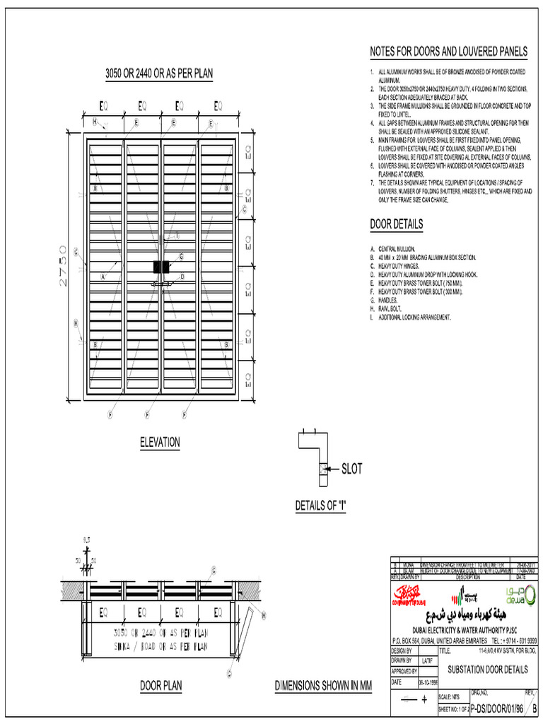 DEWA Substation Door Details | PDF