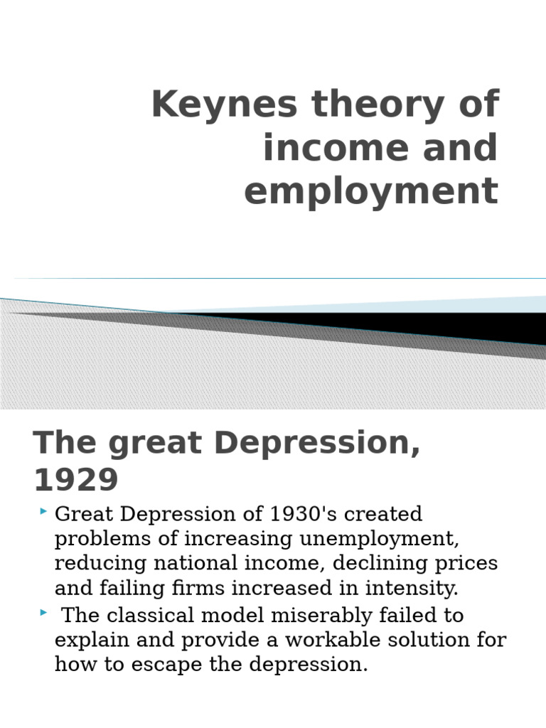 Keynesian Theory of Income & Employment | PDF | Aggregate Demand ...