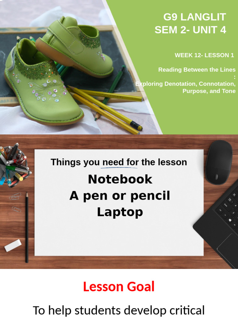 G9 S2 W12 - Denotation Connotation Purpose Tone | PDF | Poetry ...