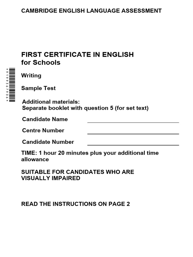 Enlarged Print Test Papers for FCE | PDF | Question | Human Communication