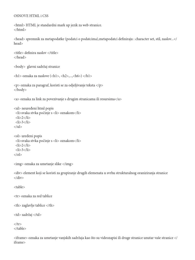 Osnove HTML CSS | PDF