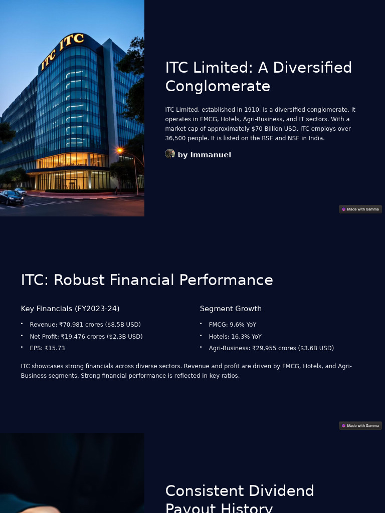 ITC Limited A Diversified Conglomerate | PDF | Conglomerate (Company ...