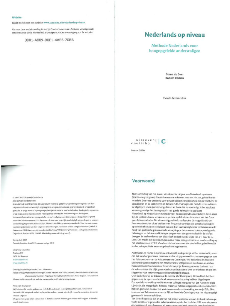 Nederlands Op Niveau B1-B2 | PDF