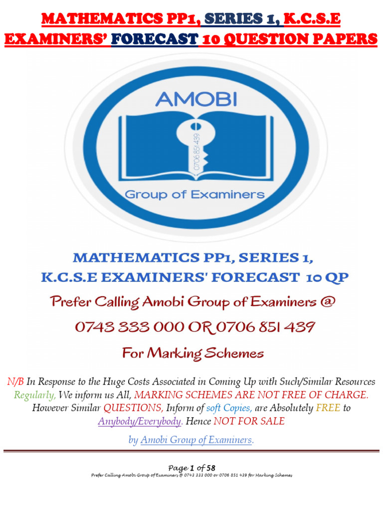 Maths Pp1 s1 Kef 10-Qp | PDF | Circle | Area
