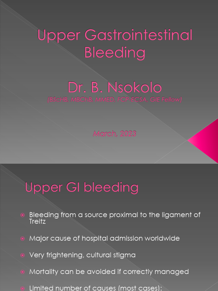 Upper GI Bleeding Lecture-March 2023 | PDF | Digestive Diseases ...