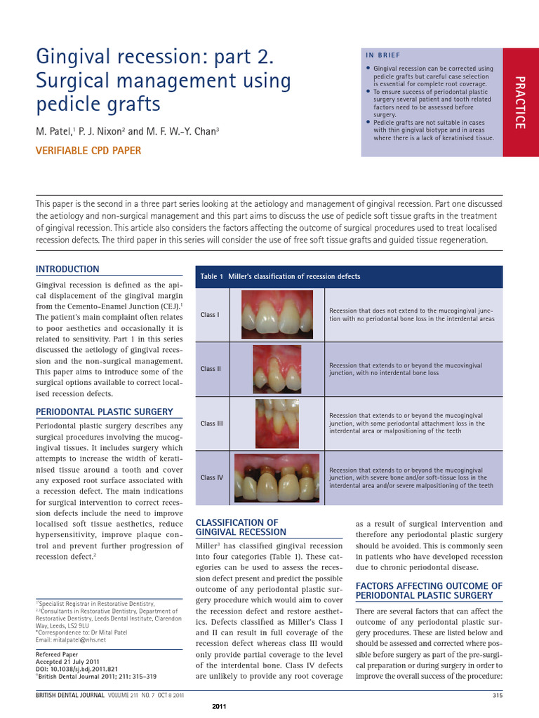 Surgical Management of Gingival Recession | PDF | Periodontology ...
