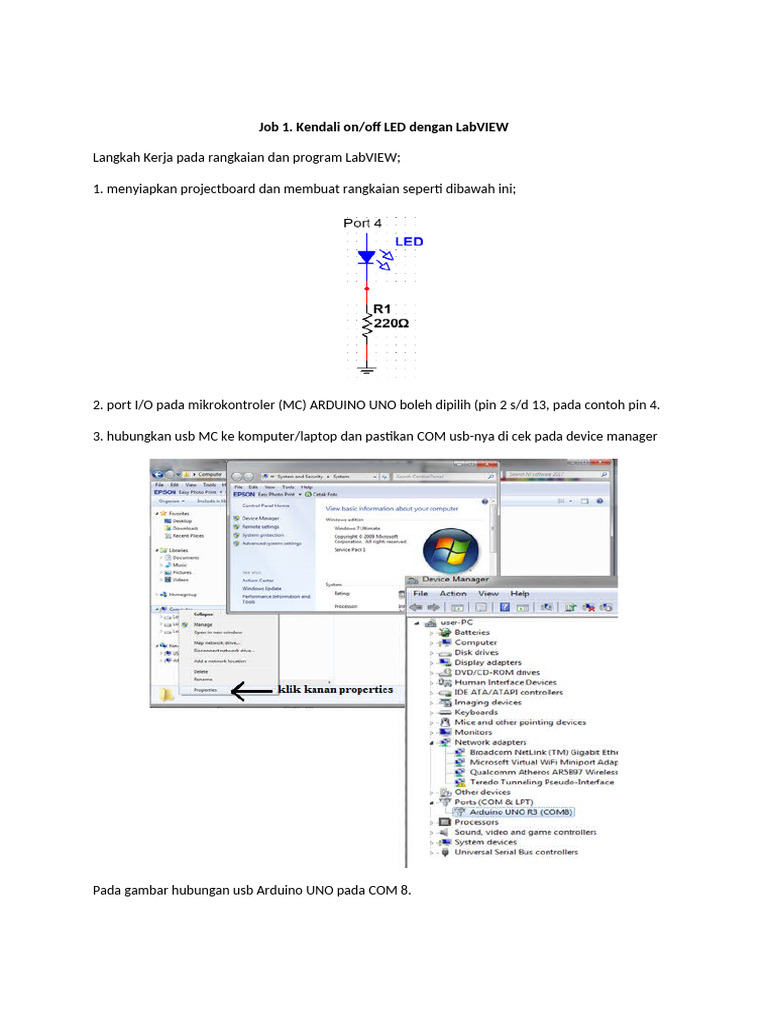 Kendali LED On/Off dengan LabVIEW dan Arduino | PDF