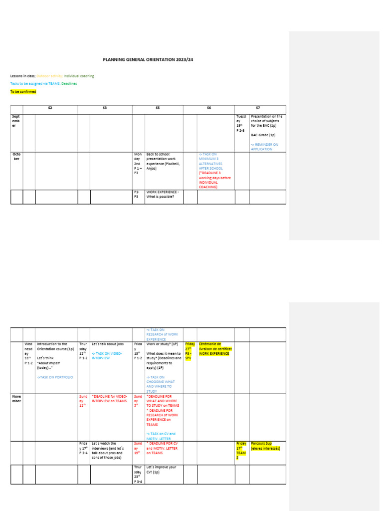 Calendar Orientation and Career Guidance 2023-24 | PDF