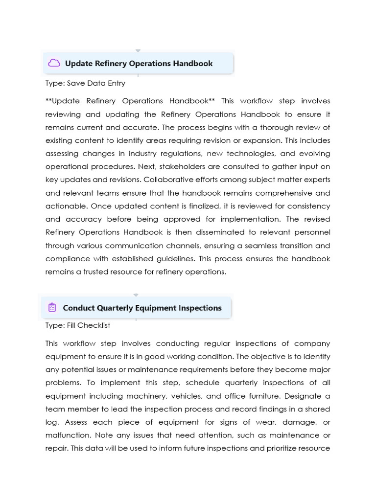 Update Refinery Operations Handbook Guide | PDF
