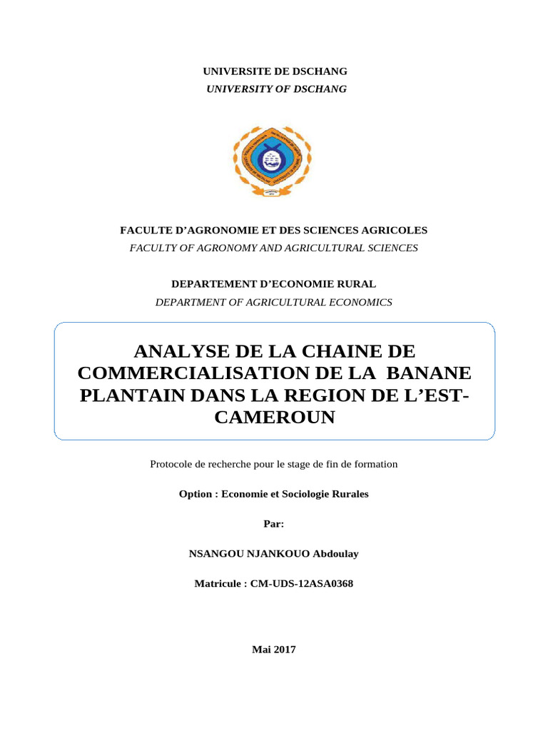 Analyse de la commercialisation du plantain | PDF | Offre et demande ...