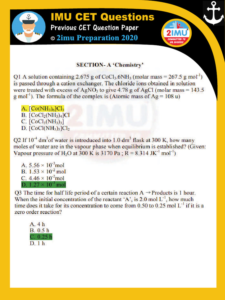 IMU CET Previous Year Question Papers | PDF | Pricing | Marketing