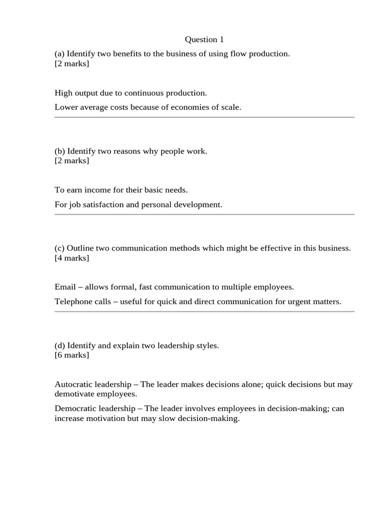 Paper One Question 1 2024 (Oct - Nov) | PDF