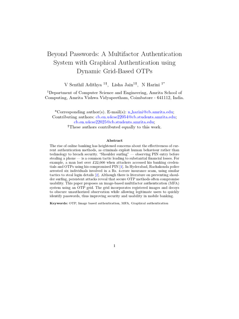 Beyond Passwords A Multifactor Authentication System With Graphical Authentication Using Dynamic ...