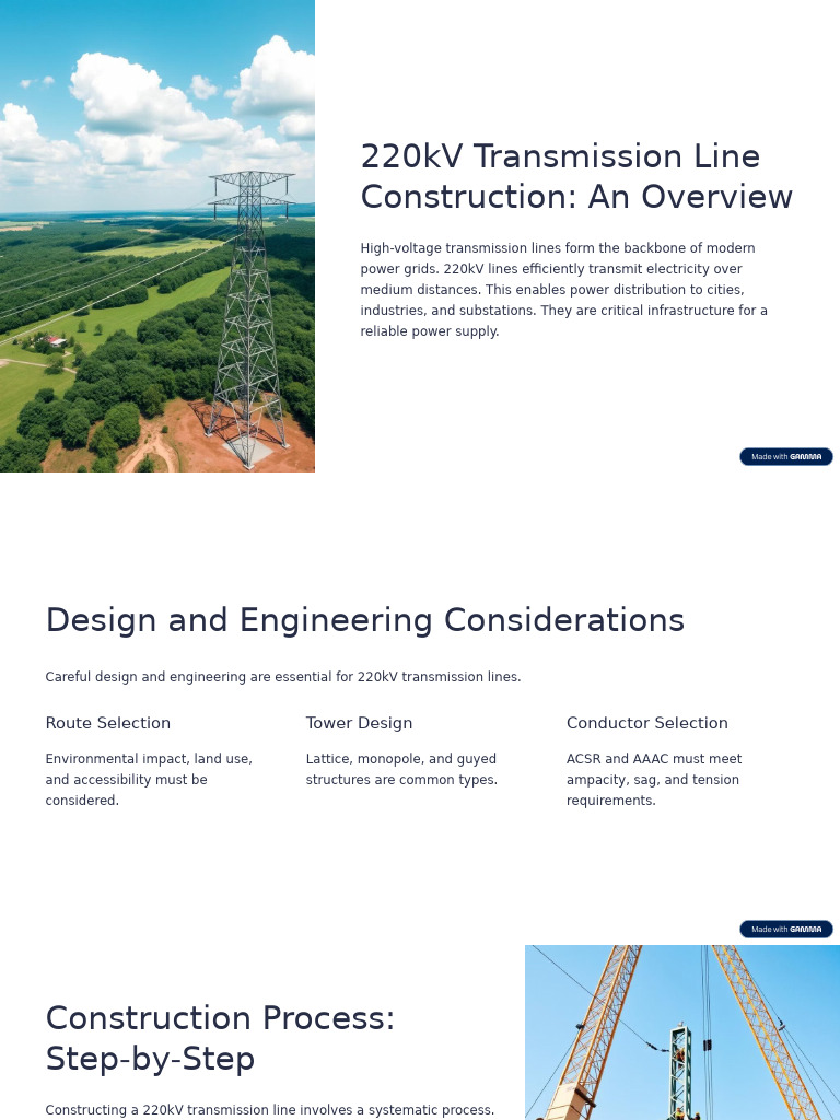220kV Transmission Line Construction Guide | PDF