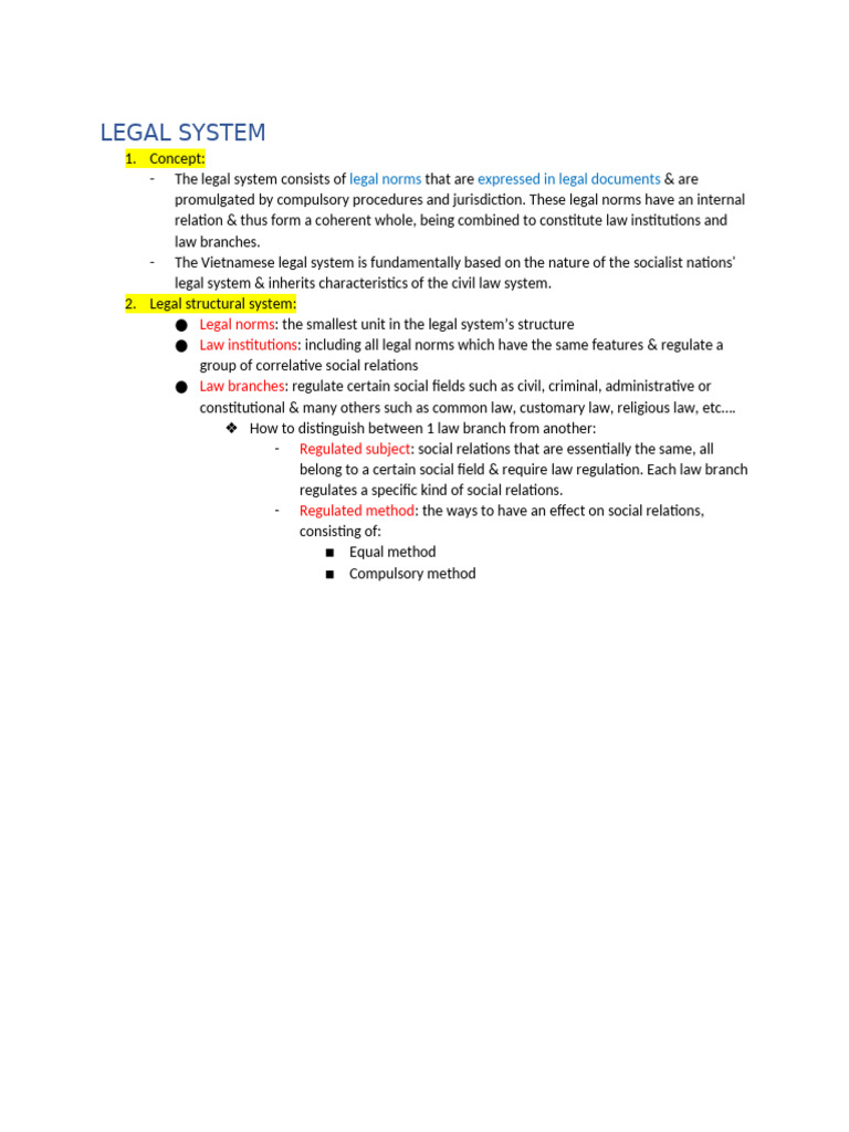 Overview of Vietnam's Legal System | PDF