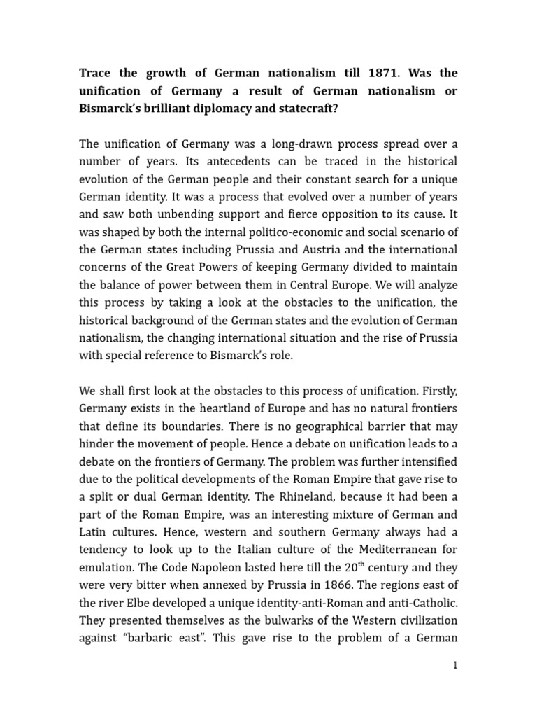 Growth of German Nationalism and Its Unification | PDF | German Empire ...