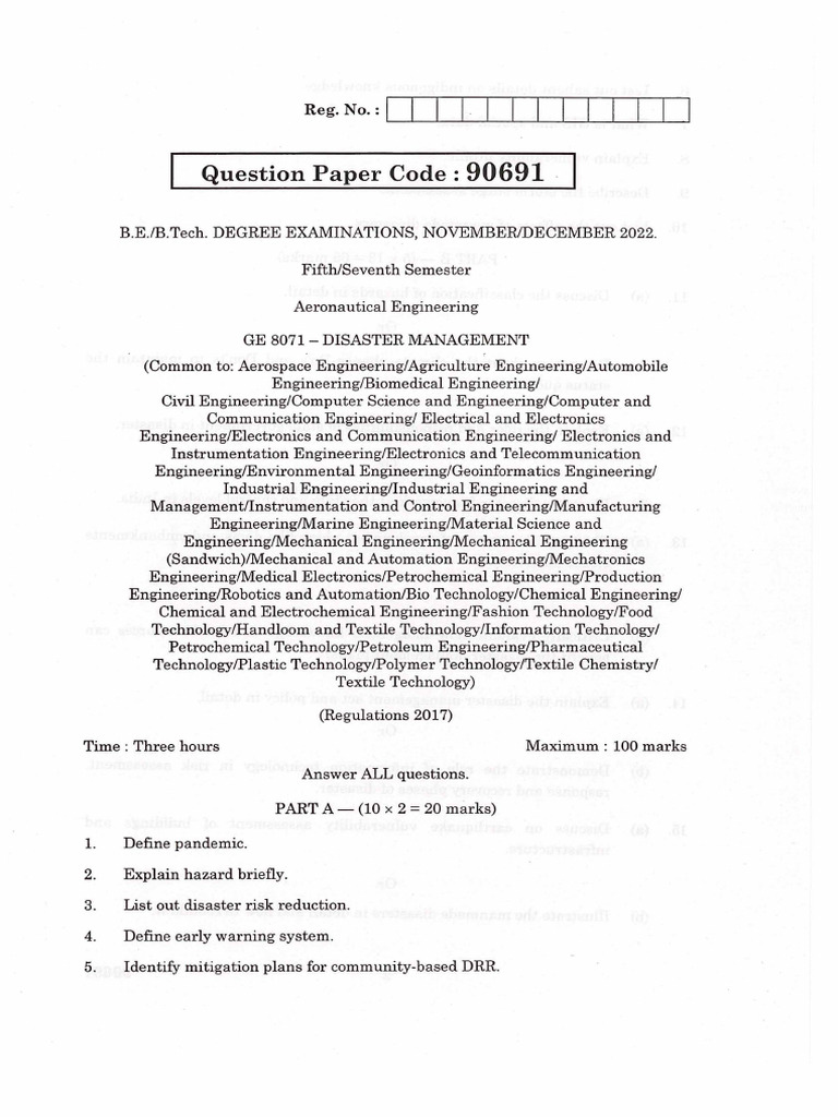 MECH-ND-2022-GE 8071-DISASTER MANAGEMENT-90328639-ND22SH (30) | PDF ...