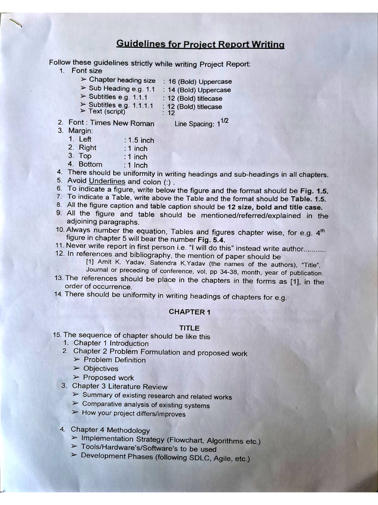 project report writing guideline | PDF