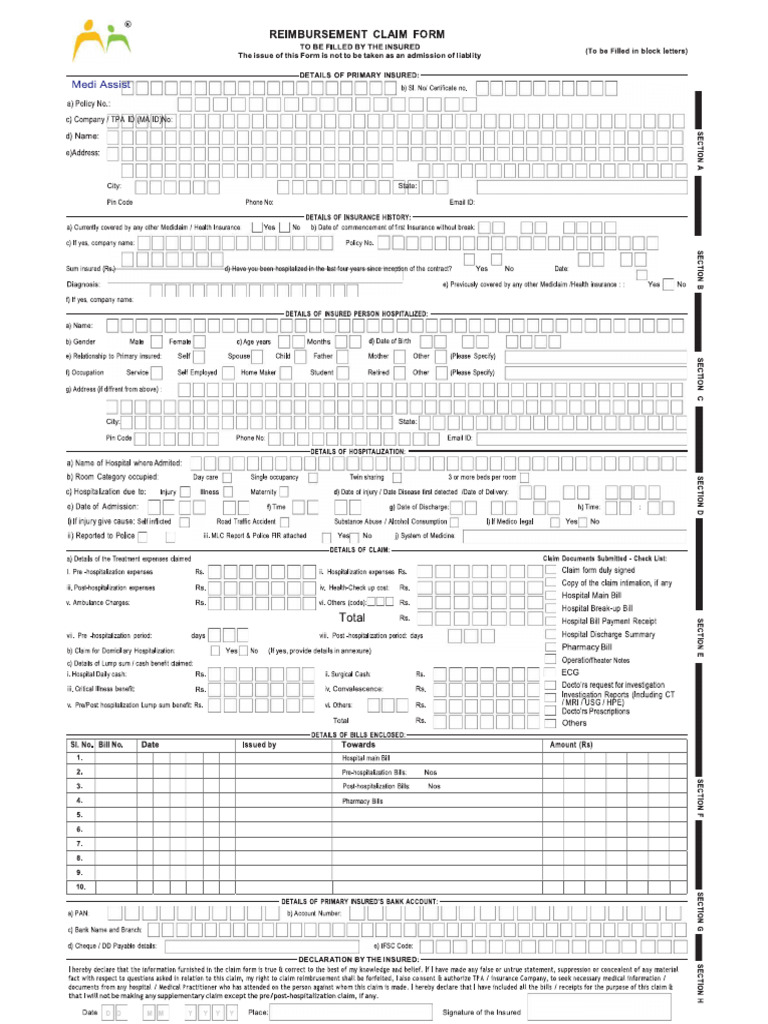 RI Claim Form and Checklist | PDF