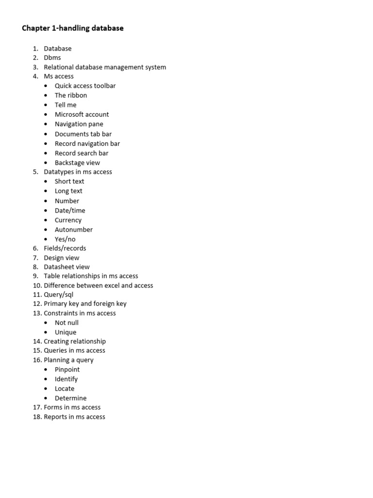 Chapter 1 Content List-Grade 6 | PDF