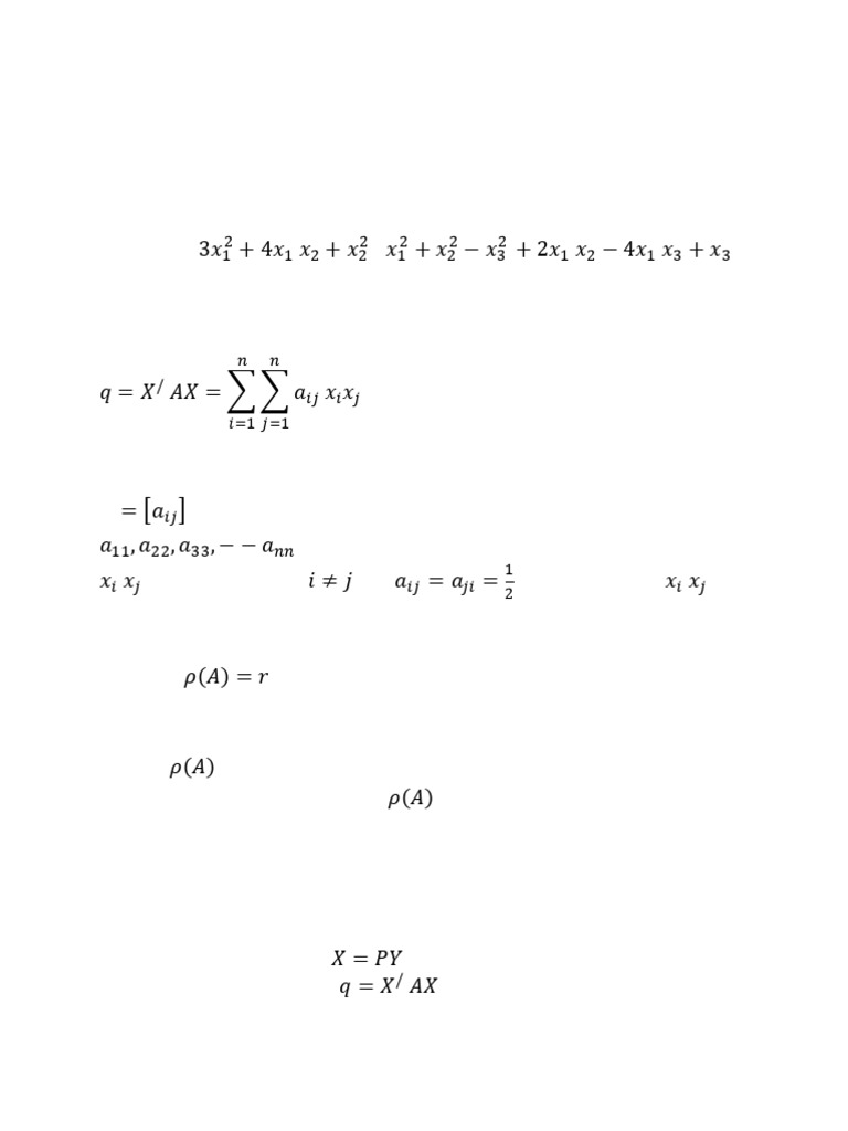 Quadratic Forms and Systems of Linear Equations | PDF | Eigenvalues And Eigenvectors | Matrix ...