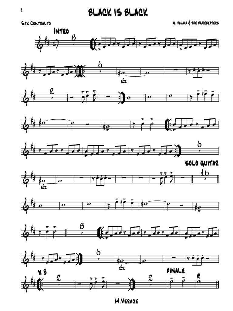 BLACK IS BLACK - Sax Contralto | PDF