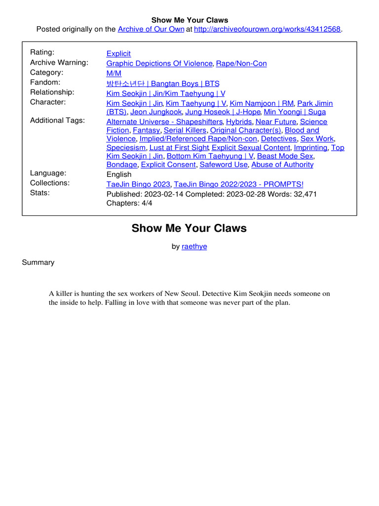 Show Me Your Claws | PDF | Thorax