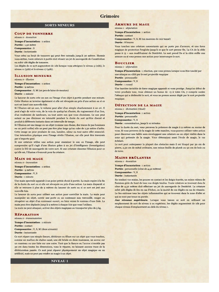 Sorts DND | PDF