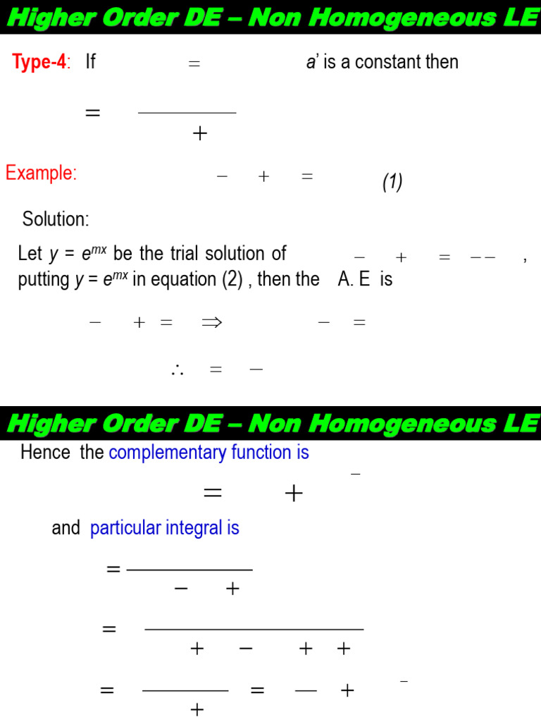 Higher Order Differential Equations Final | PDF | Ordinary Differential Equation | Subtraction