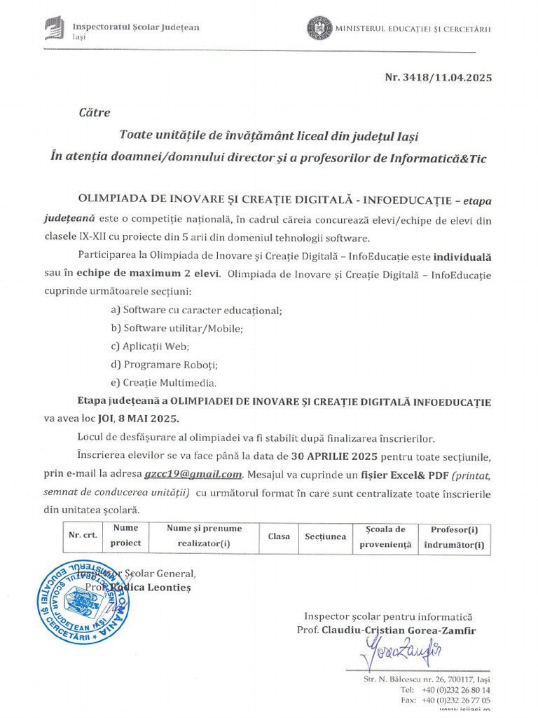 FTP - Completare Macheta Inscriere elevINFOEDUCATIE | PDF