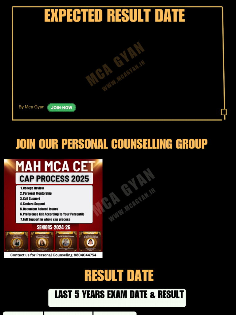 Expected Result Date (Mca Gyan) | PDF