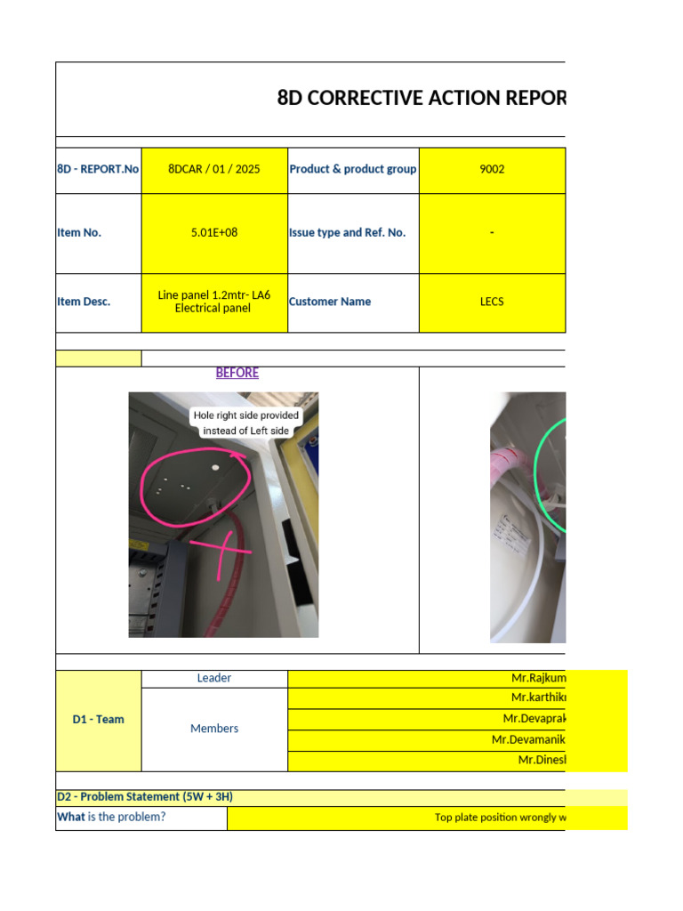 8D Report - Line Panel 1.2mtr | PDF | Welding | Construction