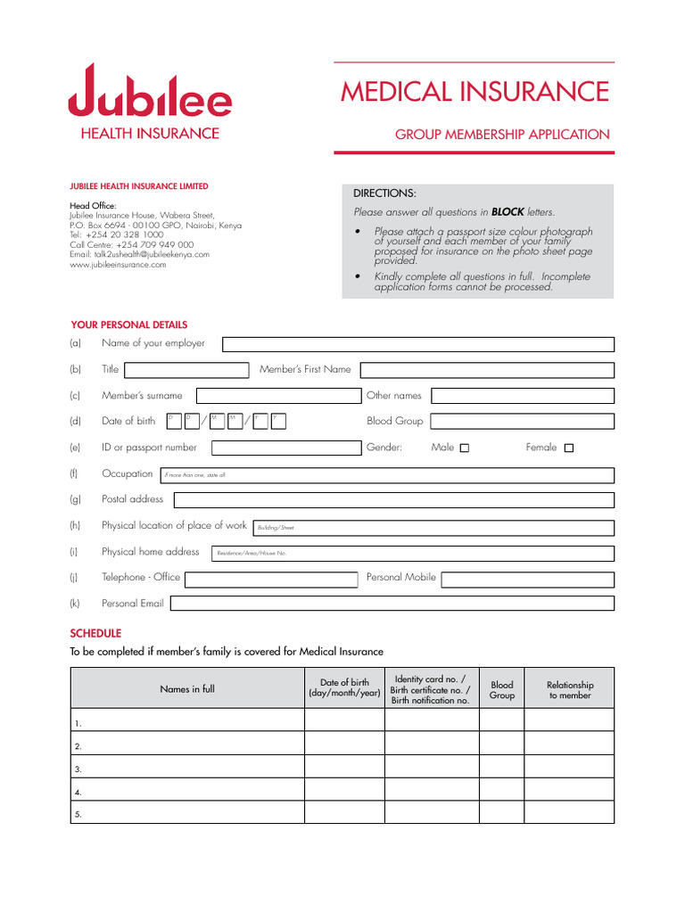 Medical Insurance Application Form | PDF | Consent | Physician