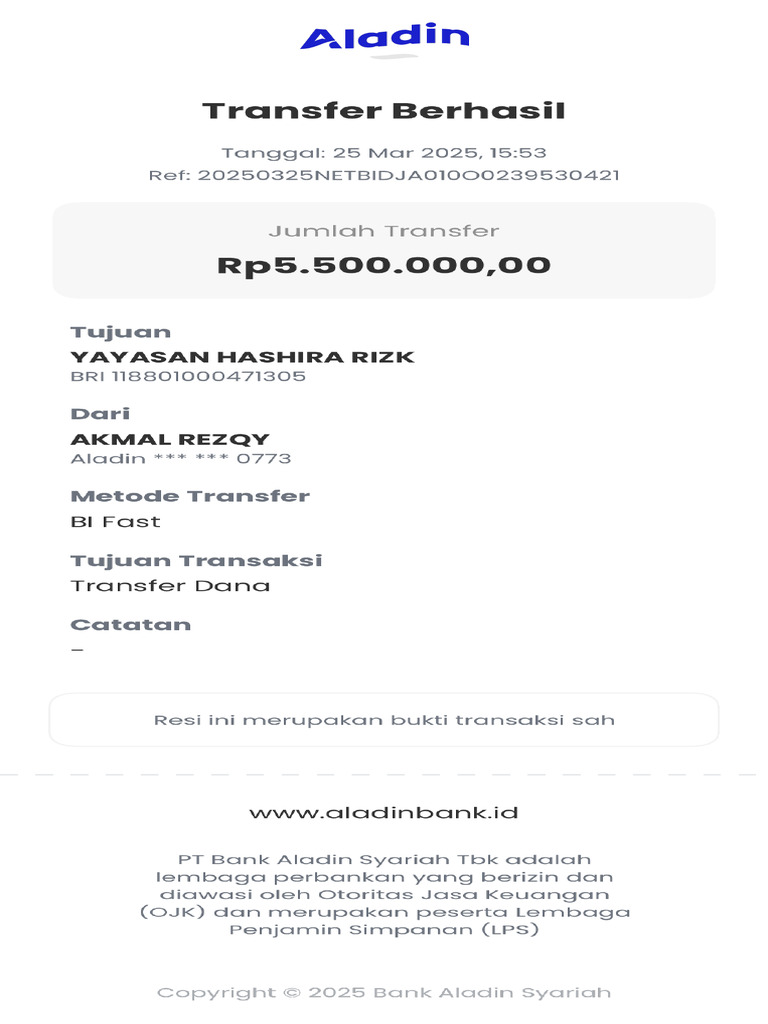 Aladin Ereceipt 250325 20250325NETBIDJA010O0239530421 | PDF