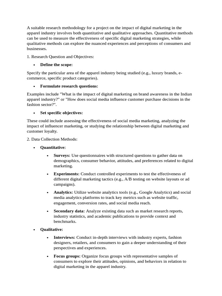 Digital Marketing Research Methodology | PDF | Statistics | Digital ...
