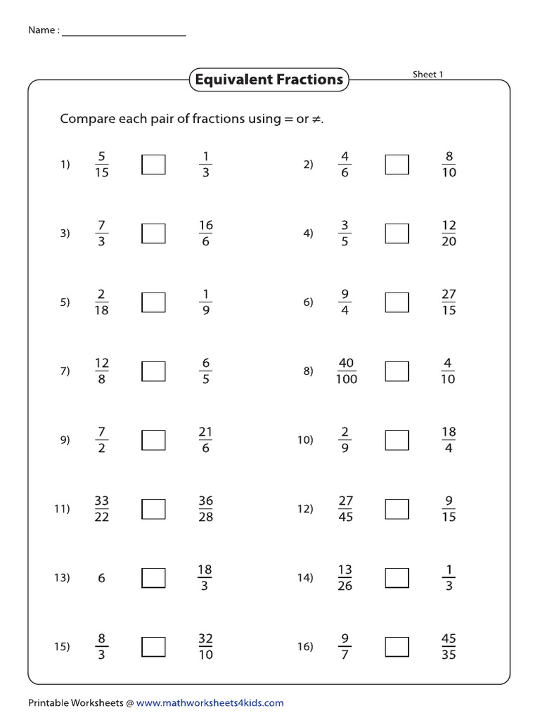 Equal Fraction | PDF