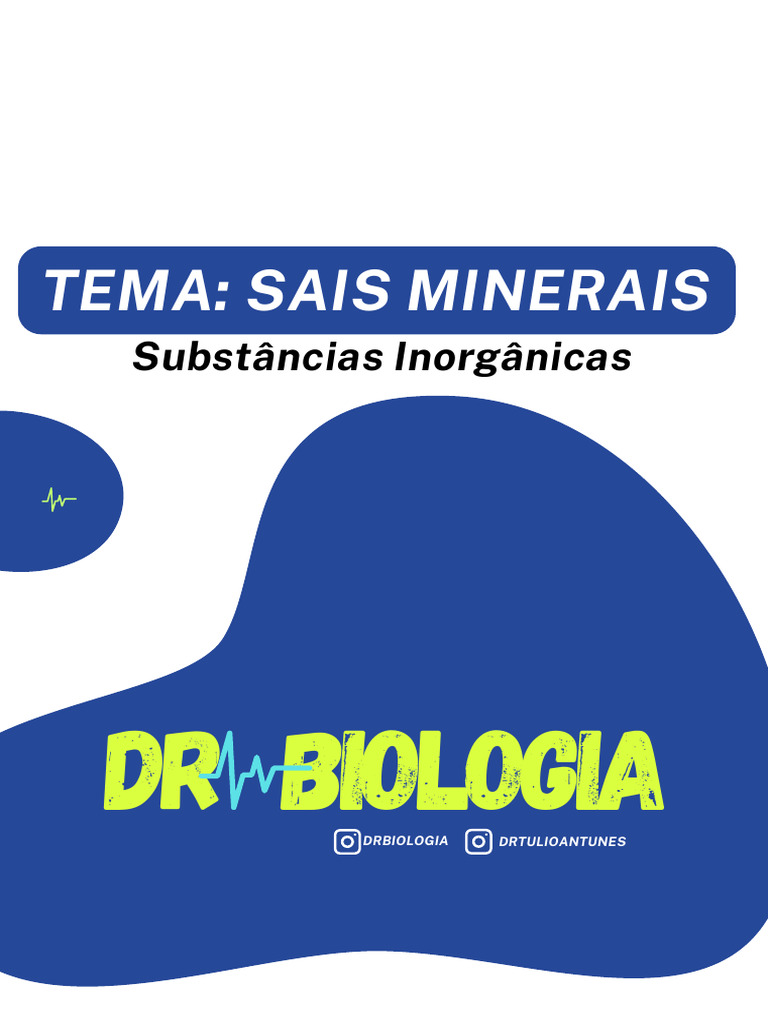 SUBSTÂNCIAS INORGÂNICAS - Sais Lista 3 | PDF | Osso | Nutrientes