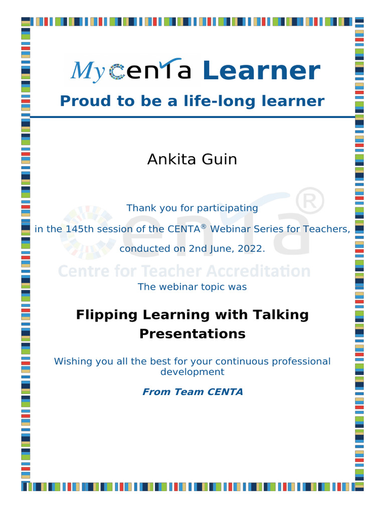 My centa_certificate | PDF