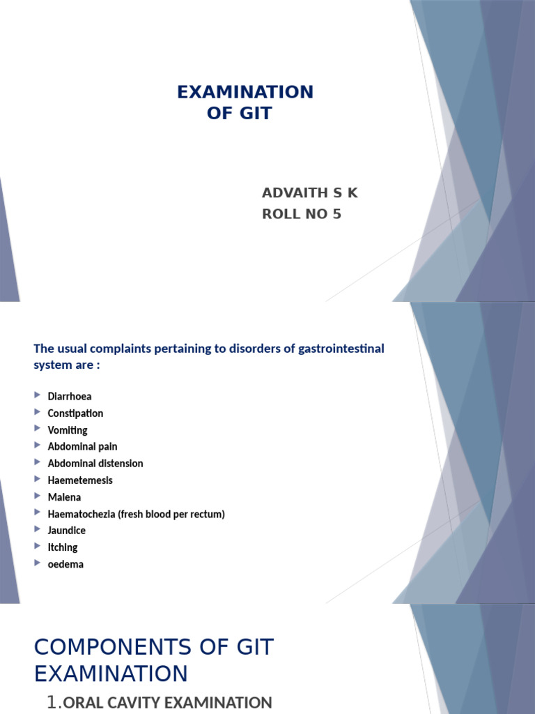 Examination of Git Paed Fna | PDF | Abdomen | Liver