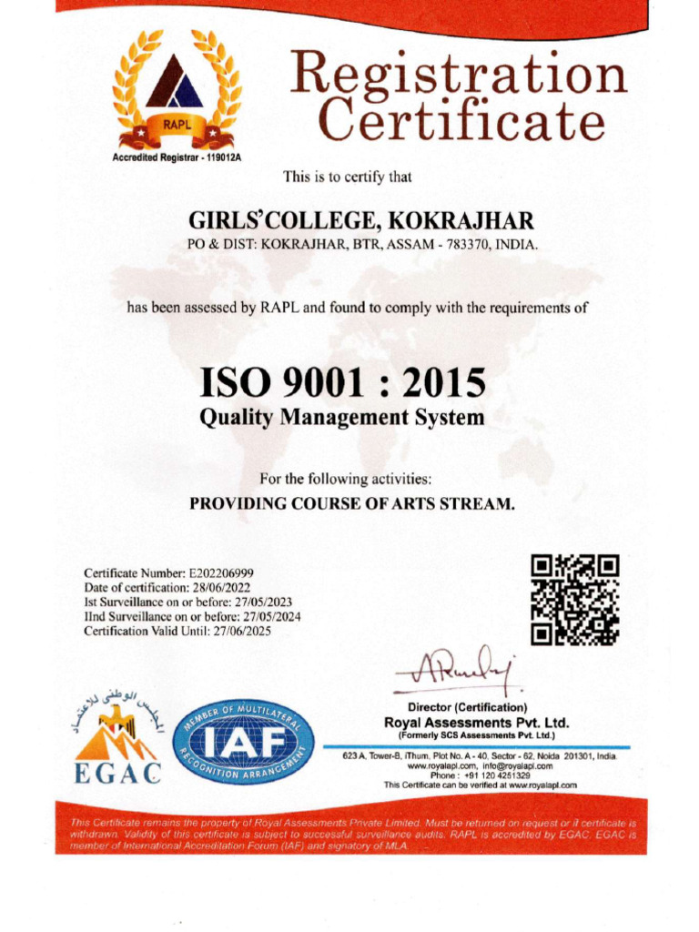 ISO 9001 Certificate | PDF