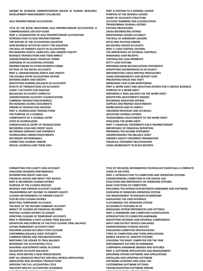 Saemm Bs Business Administration Major in Human Resource Development ...